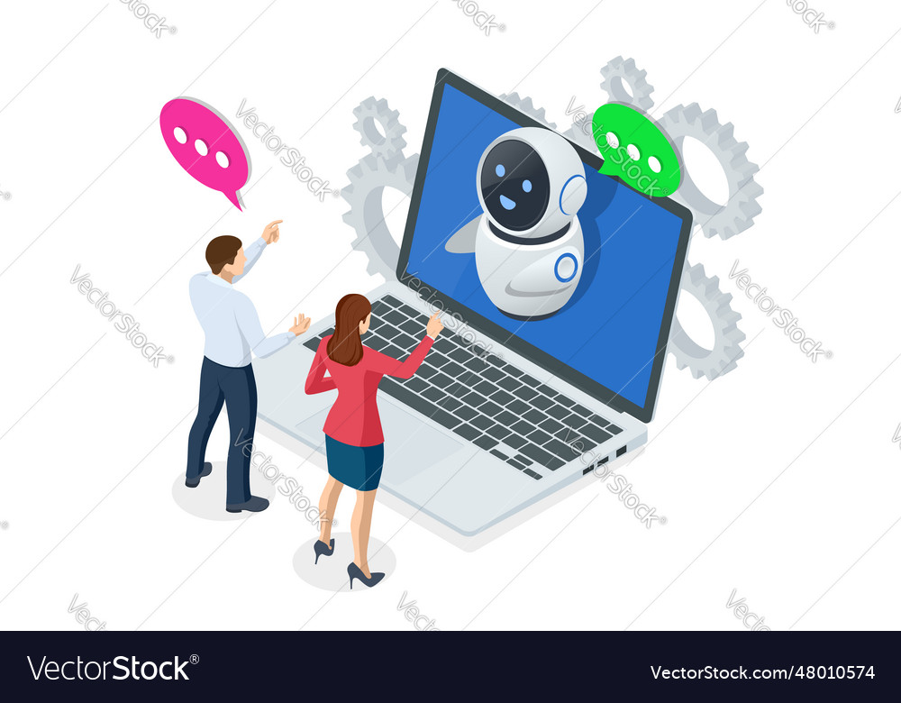 Isometric artificial intelligence knowledge Vector Image