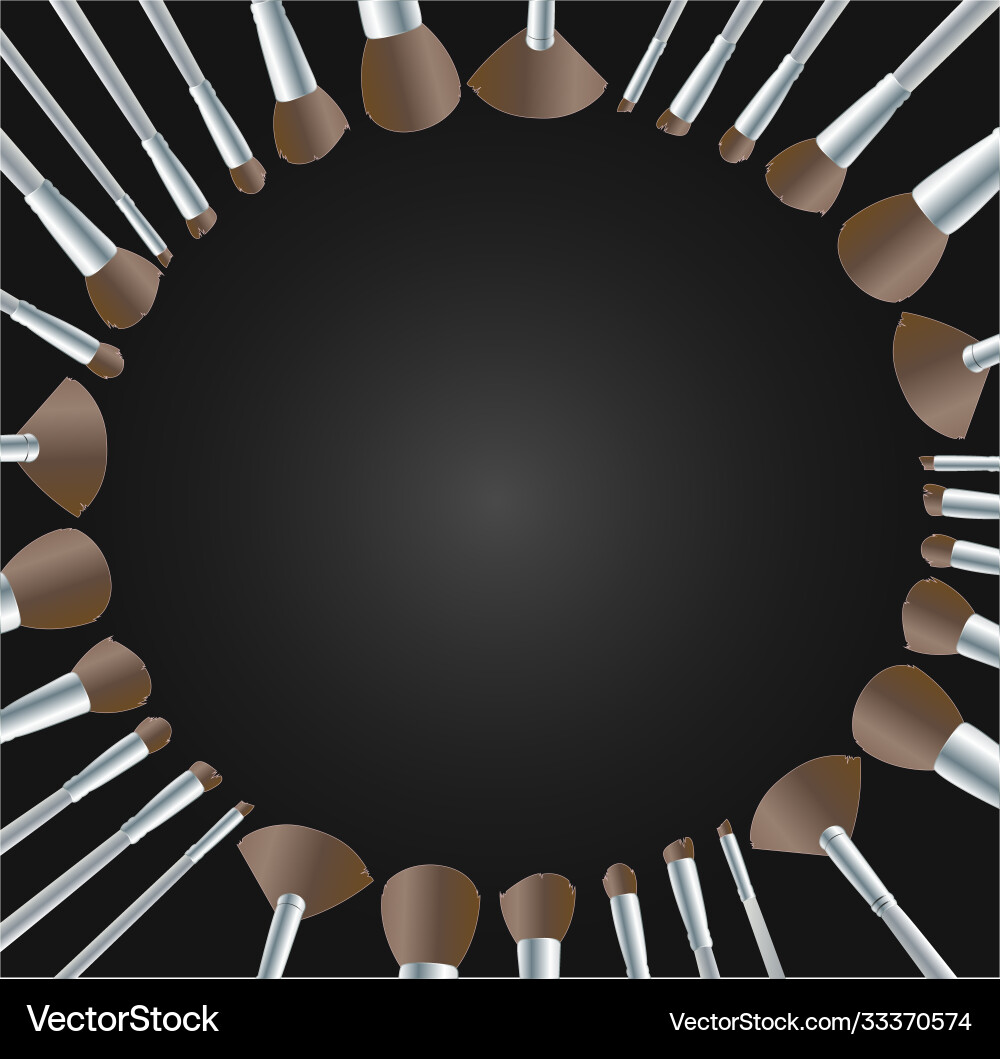 Makeup brushes tools background Royalty Free Vector Image