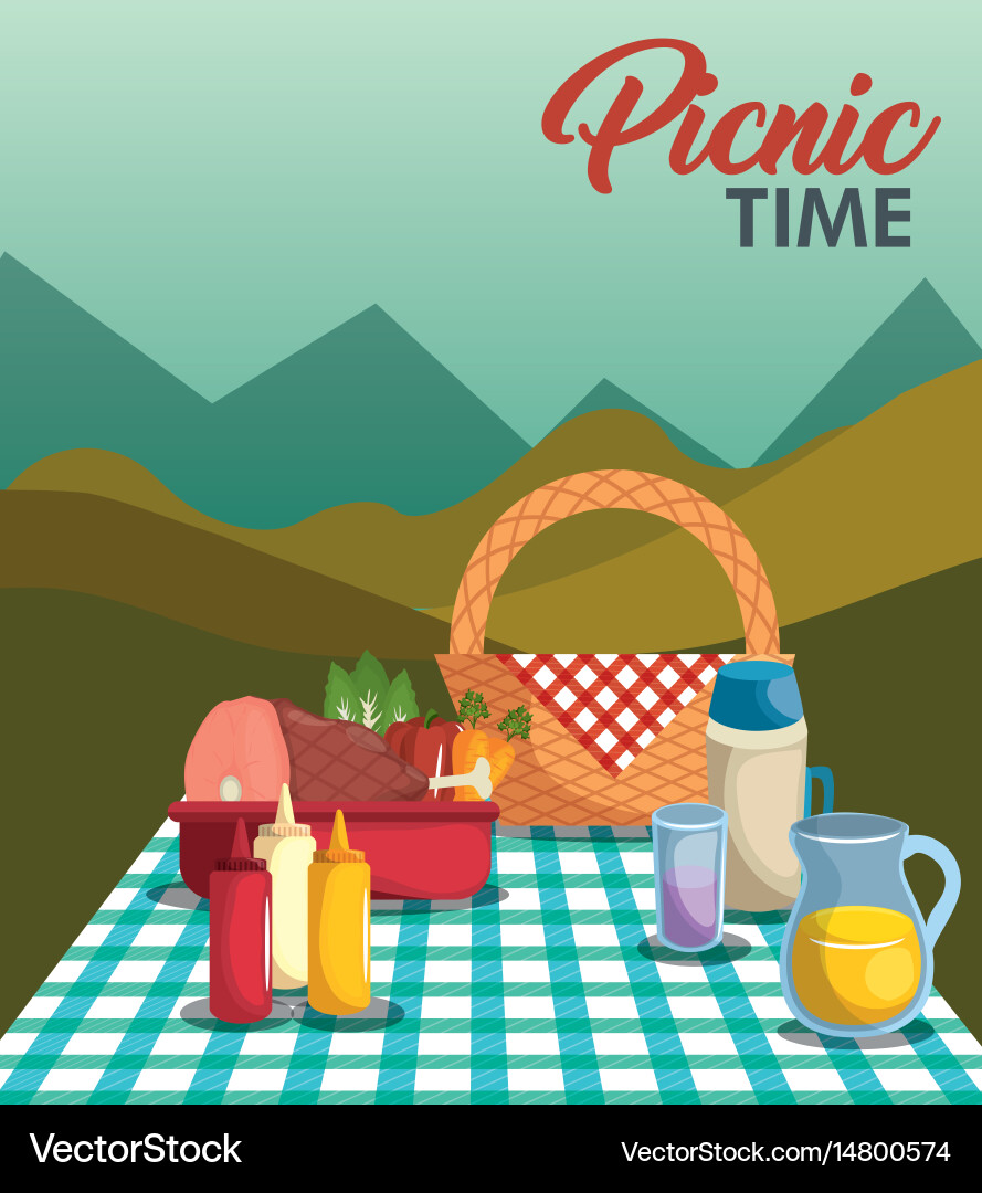 Picnic time design Royalty Free Vector Image - VectorStock
