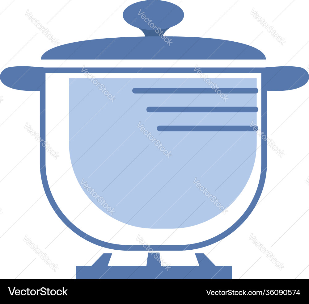 Pot with a lid on stove white background Vector Image