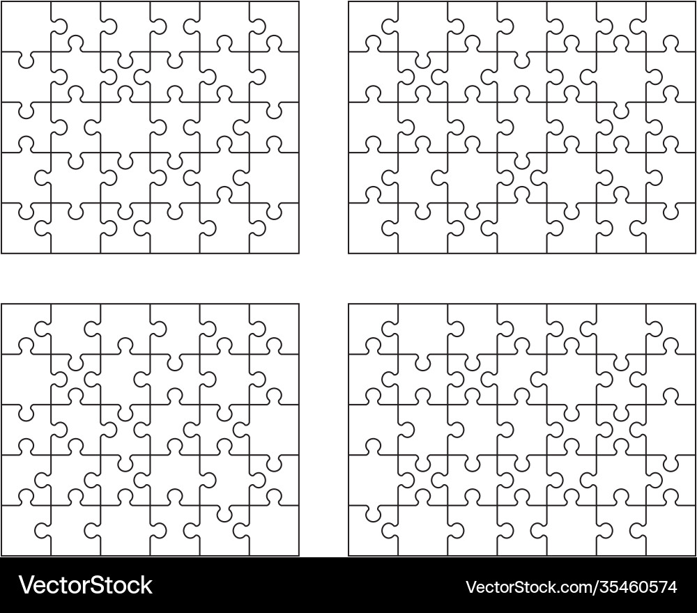 Puzzles separate pieces Royalty Free Vector Image