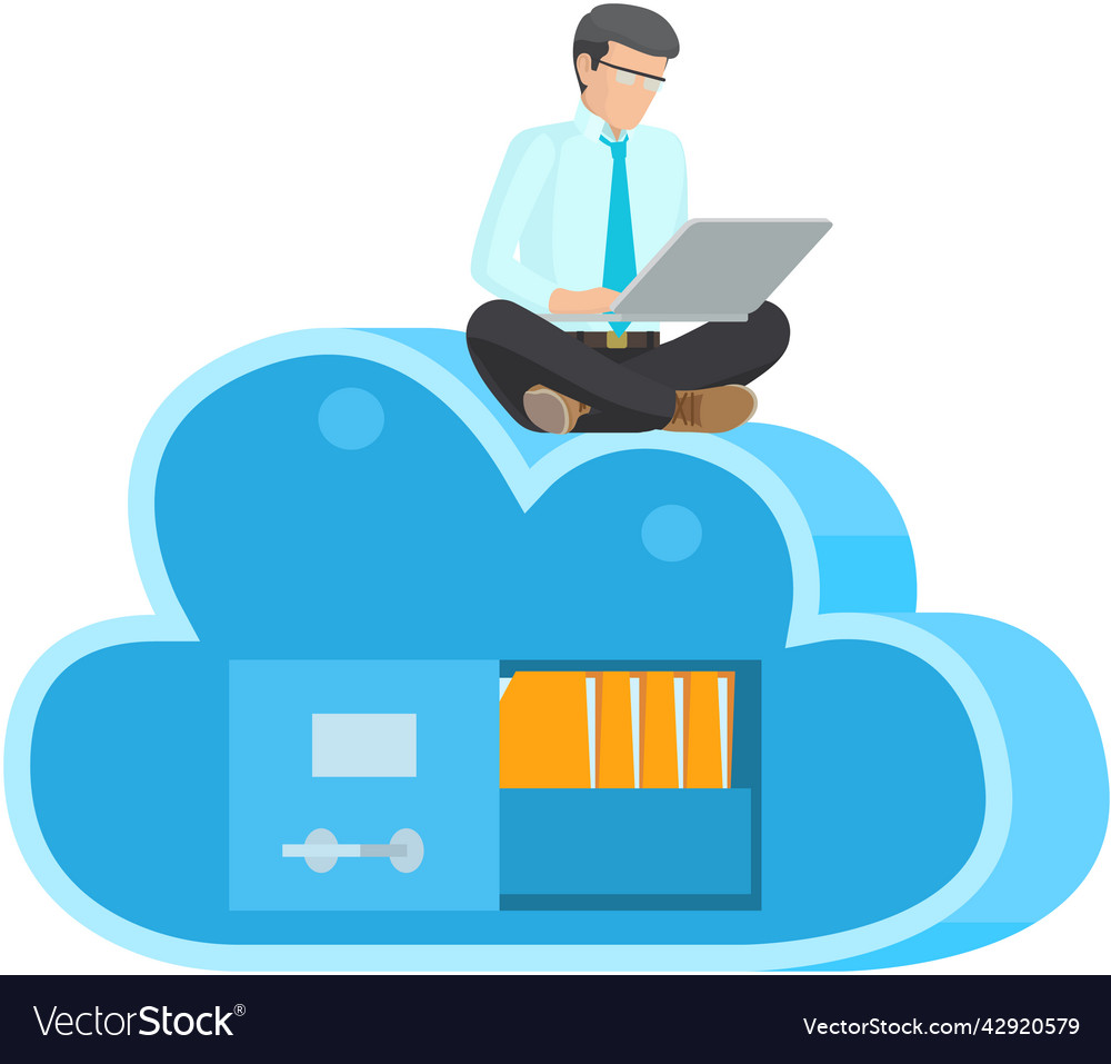 Business technology storage cloud server service Vector Image