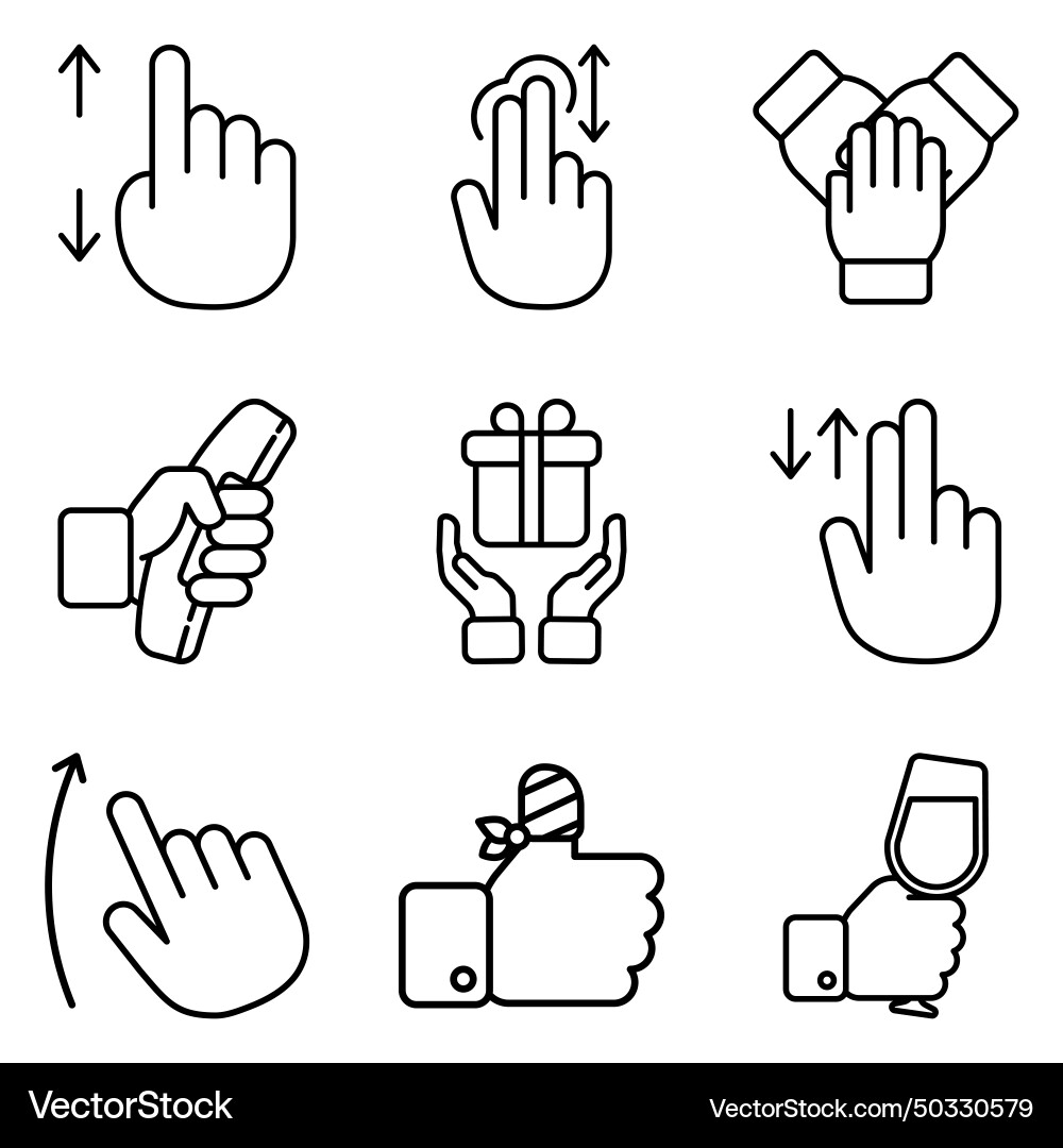 Essential flat icon set isolated on white Vector Image