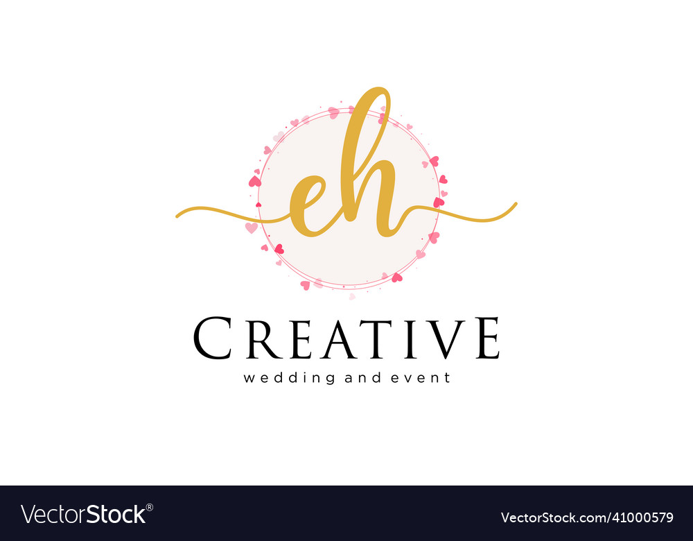 Initial eh feminine logo usable Royalty Free Vector Image