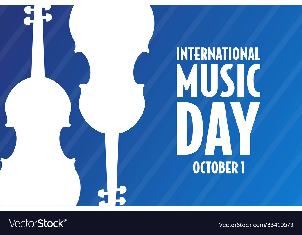 International music day october 1 holiday Vector Image