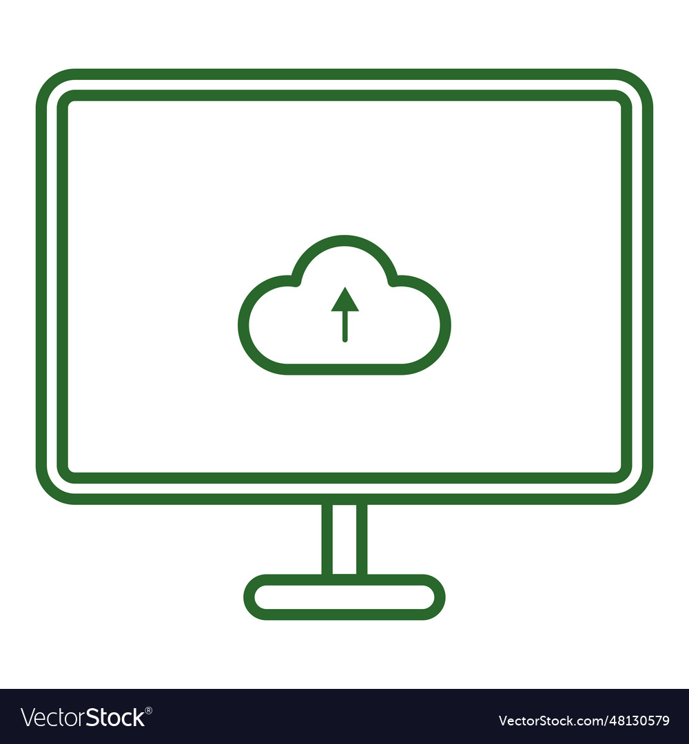 Isolated outline of a computer monitor Royalty Free Vector