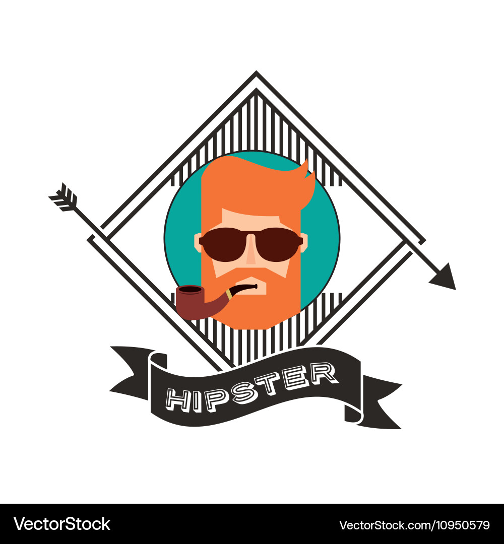 Male avatar with hipster style Royalty Free Vector Image