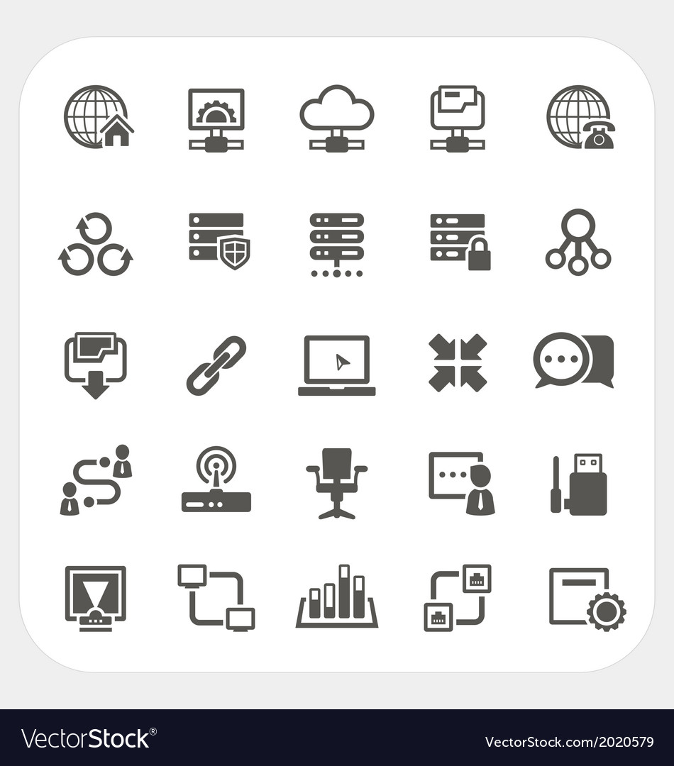 Network icons set Royalty Free Vector Image - VectorStock