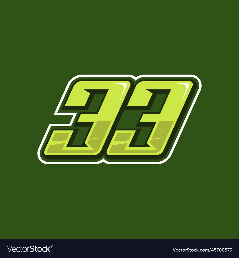 Racing number 33 logo design Royalty Free Vector Image Racing number 33 logo design Royalty Free Vector Image