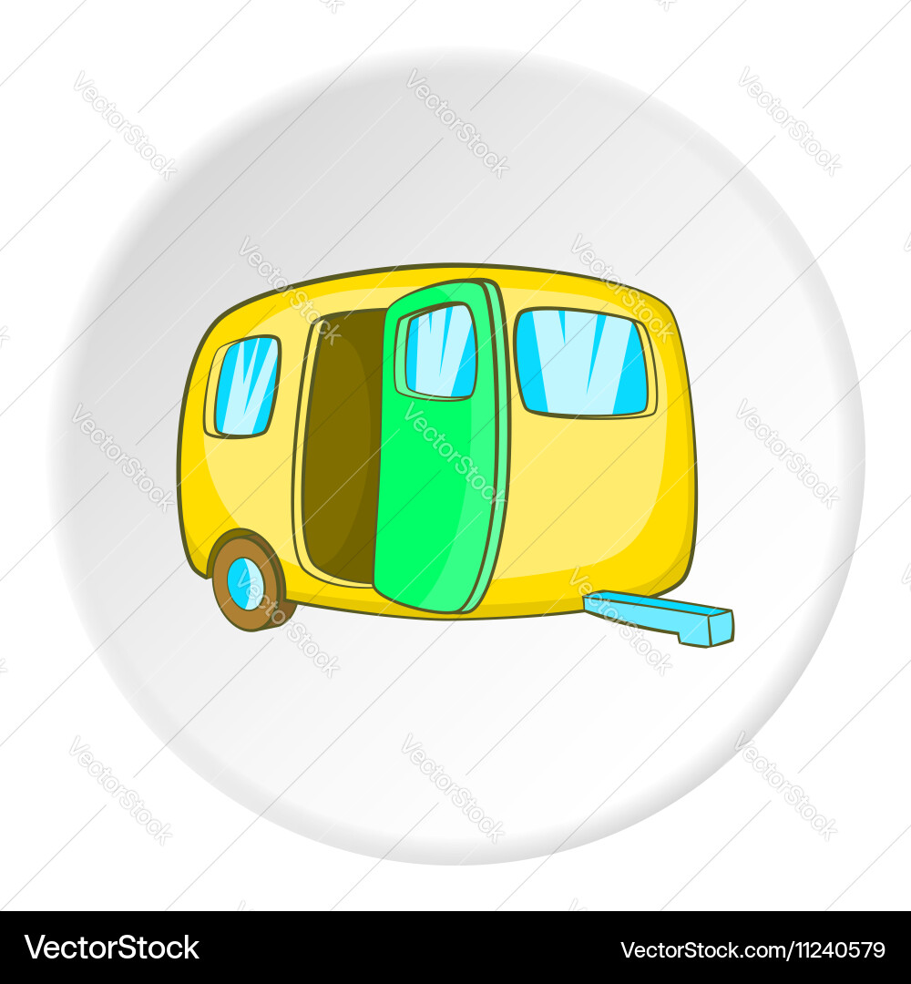Yellow trailer icon cartoon style Royalty Free Vector Image