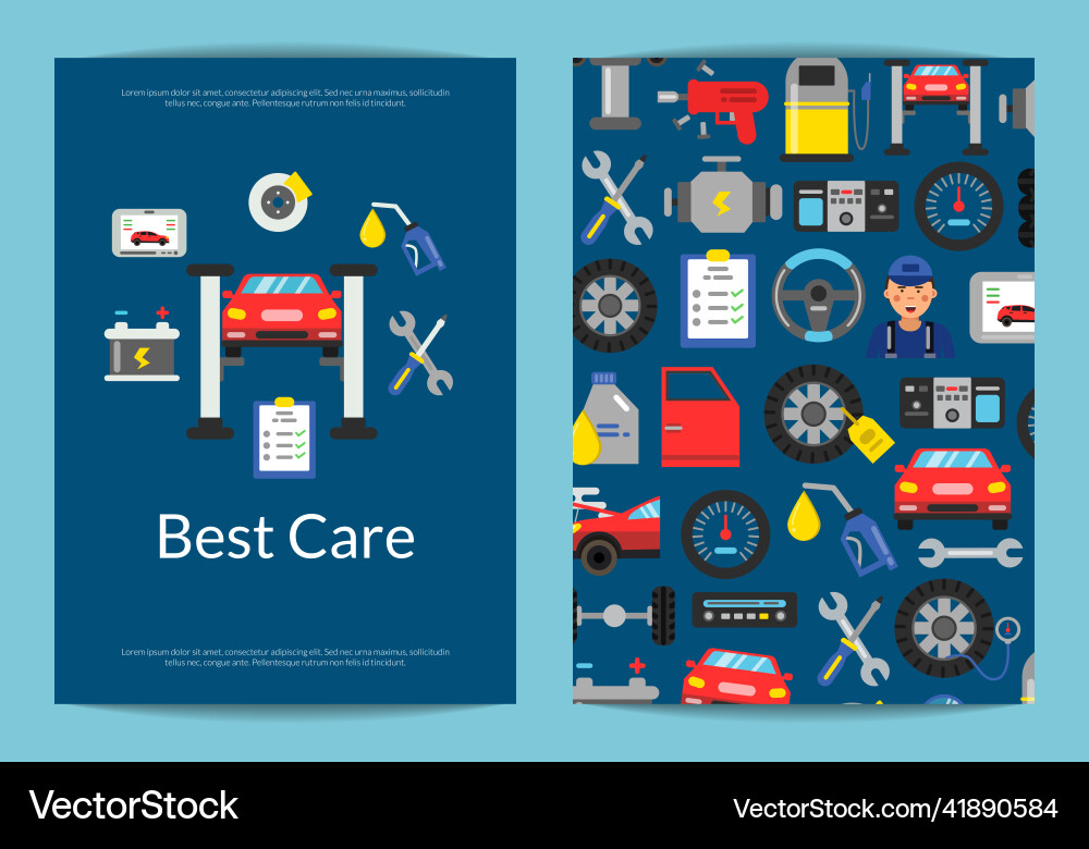 Card flyer or brochure template for auto service Vector Image