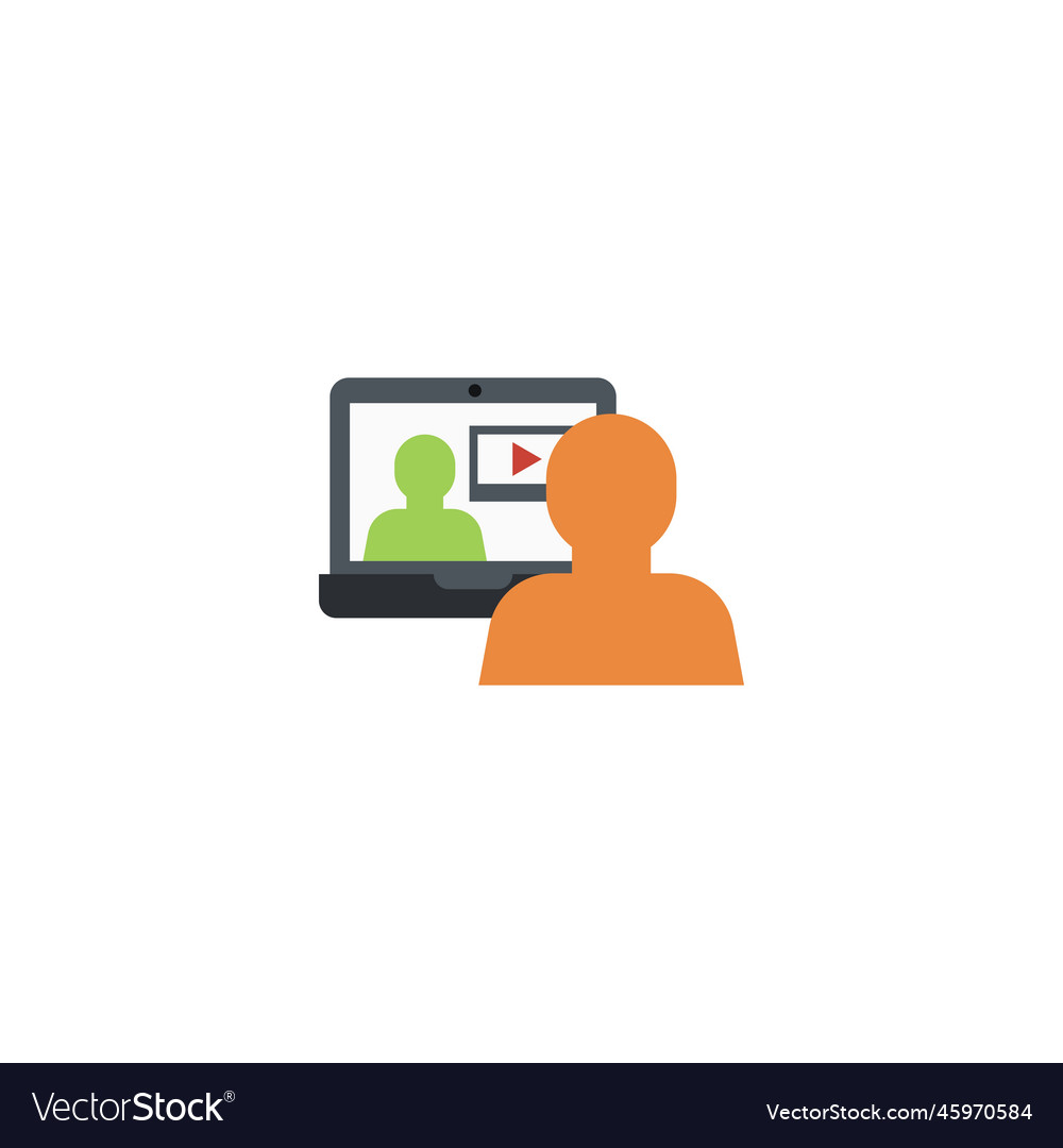 Interactive course creative icon from e-learning Vector Image
