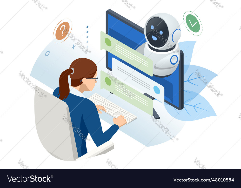 Isometric artificial intelligence knowledge Vector Image