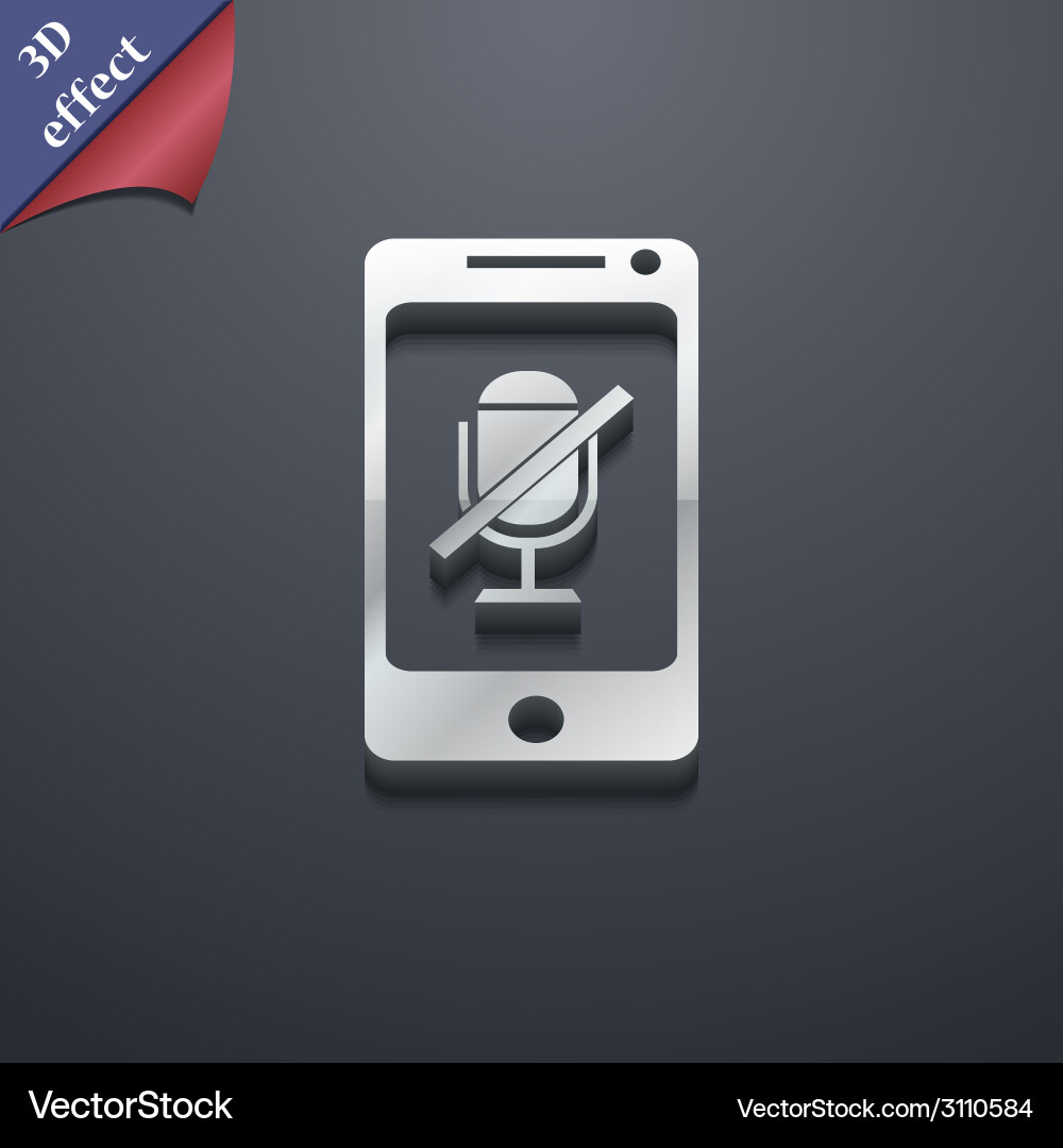 No microphone icon symbol 3d style trendy modern Vector Image