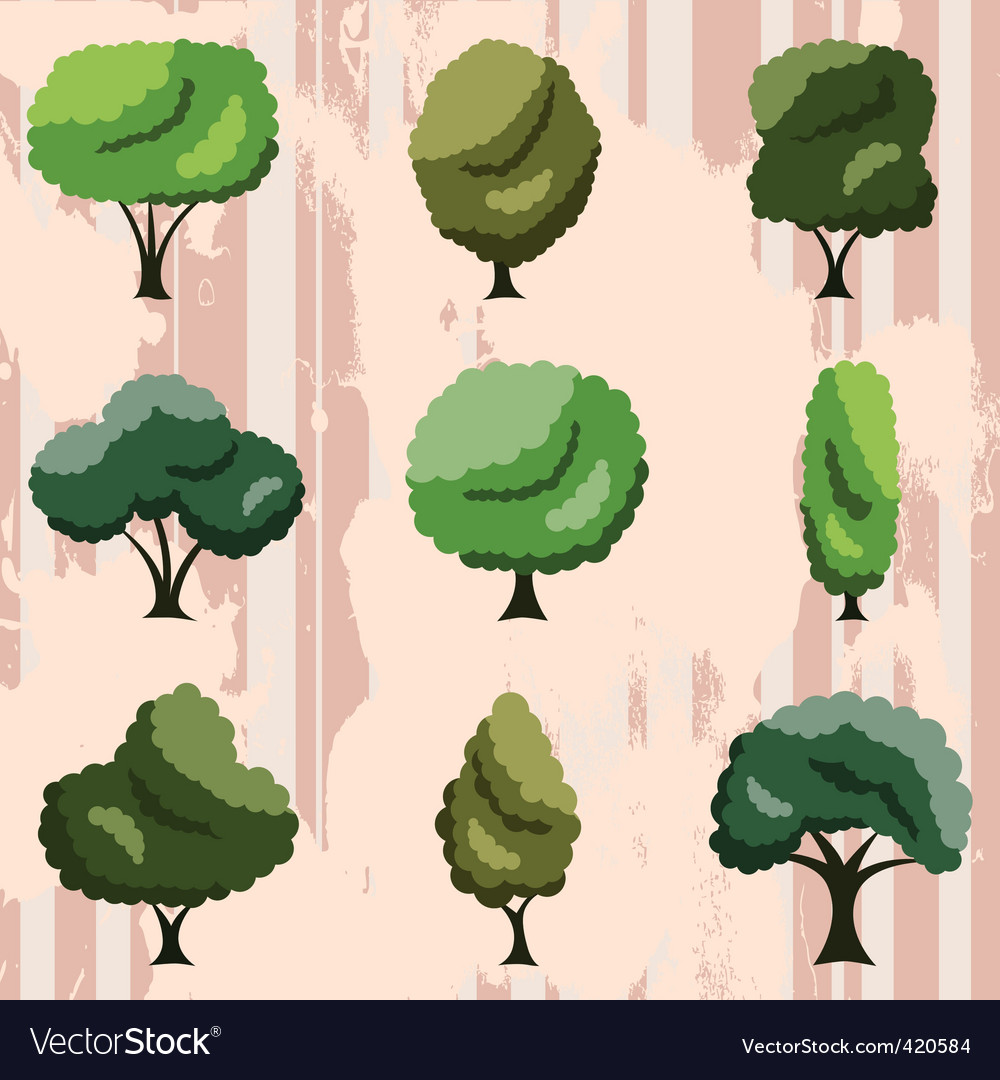 Tree set Royalty Free Vector Image - VectorStock