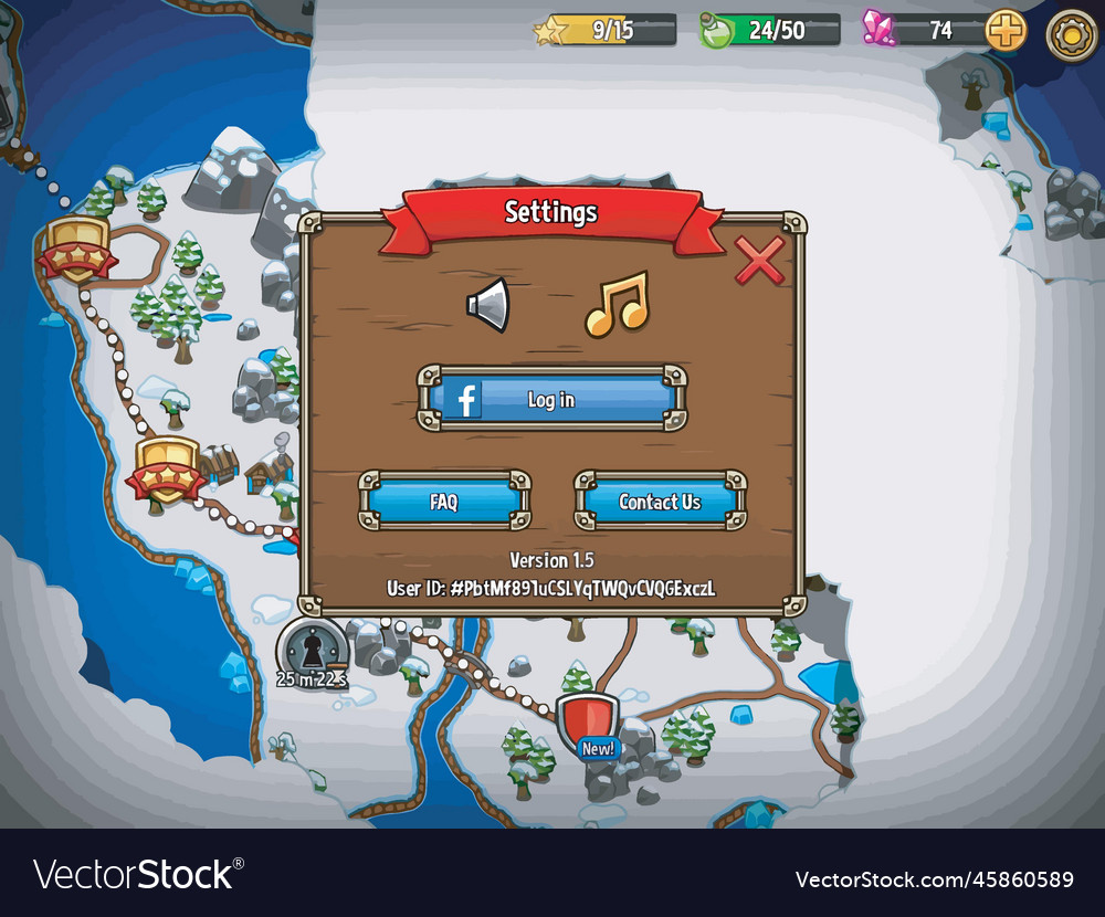 Complete Set Of Level Button Game Ui Pop Up Icon Vector Image