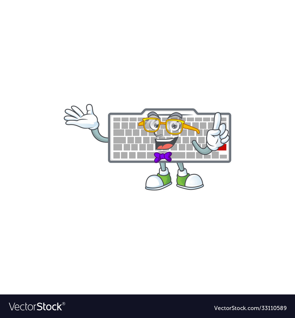 Geek character white keyboard mascot design Vector Image Geek character white keyboard mascot design Vector Image