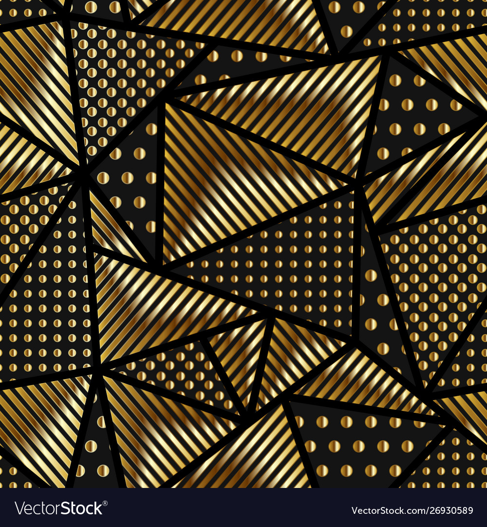 Gold triangle pattern Royalty Free Vector Image