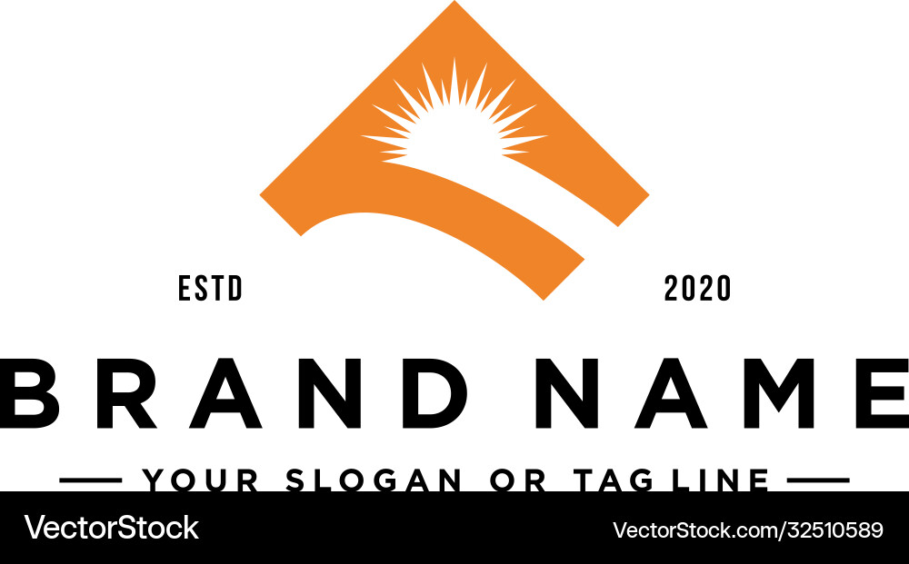 Letter f sun logo design Royalty Free Vector Image