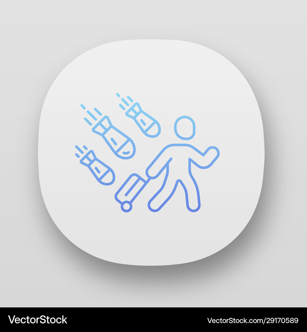 Refugee app icon humanitarian aid and evacuation Vector Image