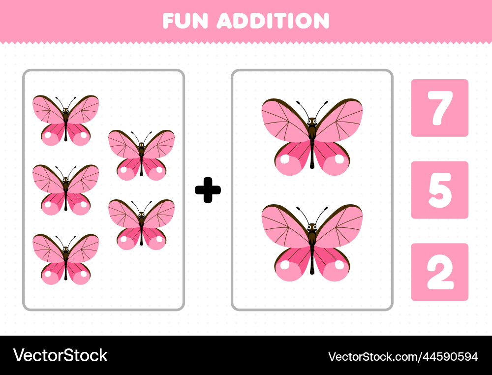 Education game for children fun addition by count Vector Image