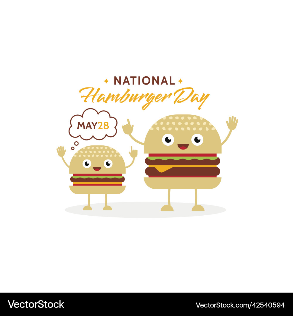 National hamburger day may 28 Royalty Free Vector Image
