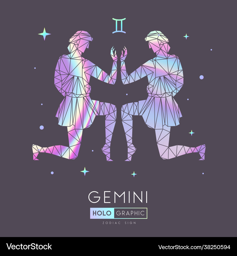 Polygon astrology gemini zodiac sign Royalty Free Vector