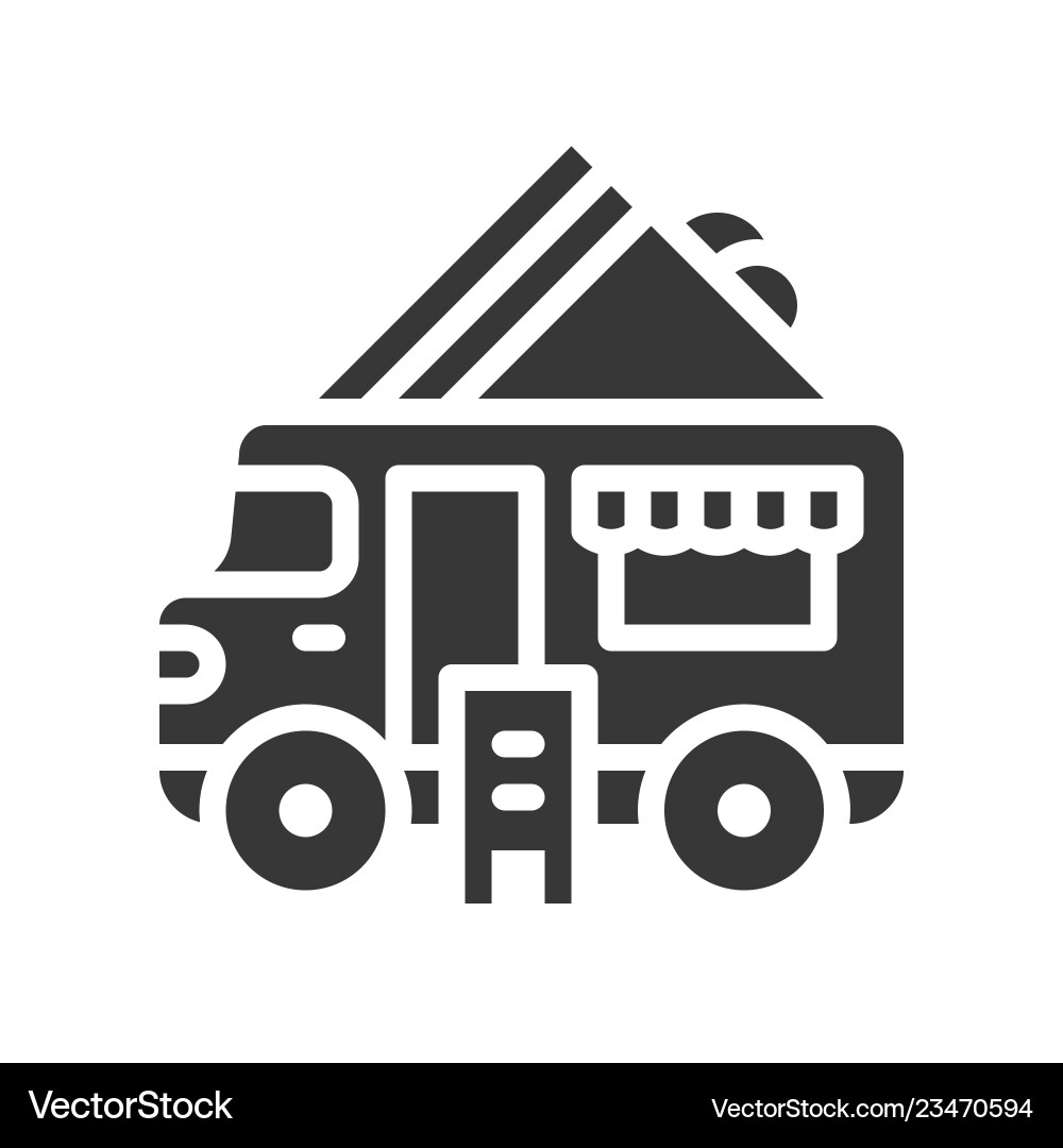 Sandwich truck food solid style icon Royalty Free Vector
