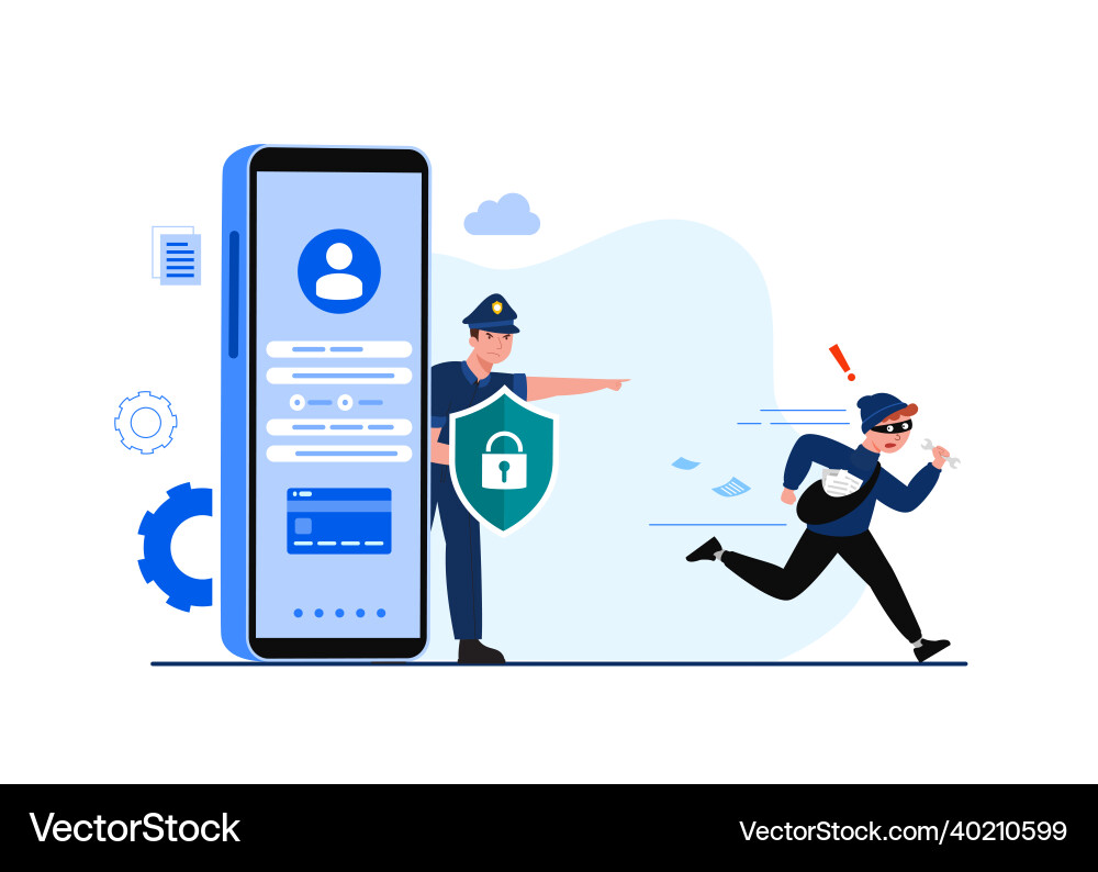 Global Data Security Personal Data Security Cyber Vector Image 5024