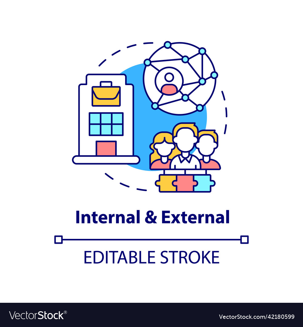 Internal and external concept icon Royalty Free Vector Image