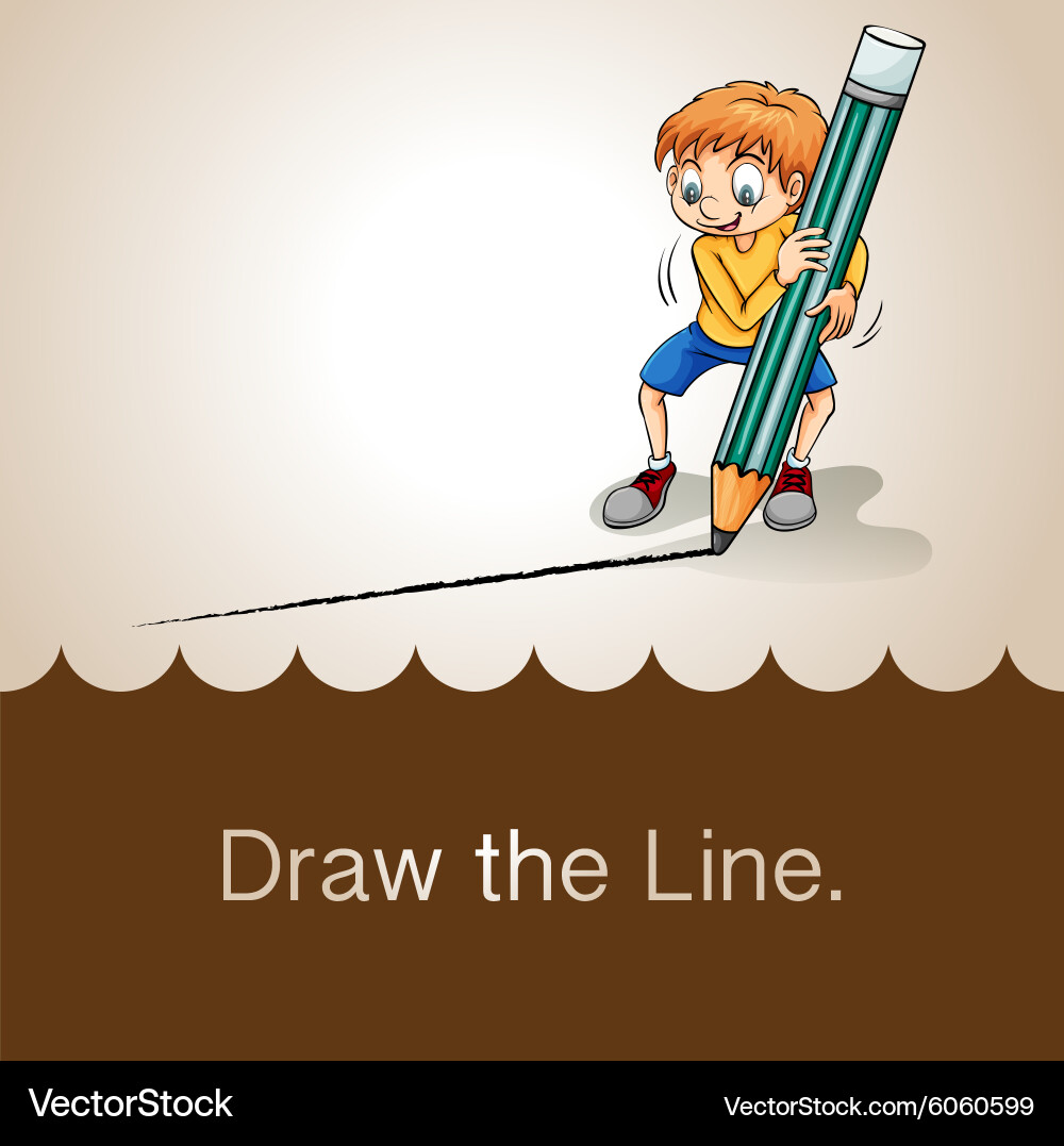 Old saying draw line Royalty Free Vector Image