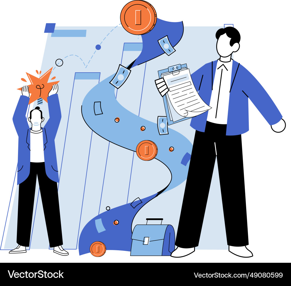 Partnership offer contracts solidify terms Vector Image