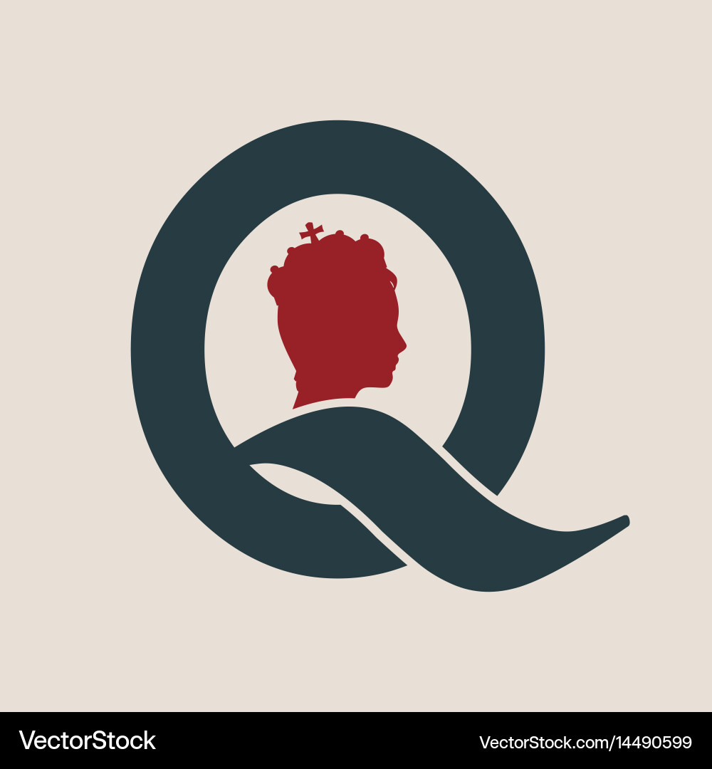 Vintage queen silhouette medieval profile Vector Image