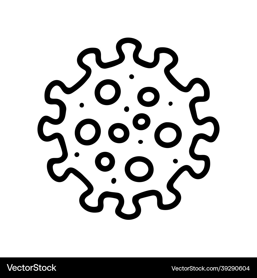 Influenza virus black line doodle icon Royalty Free Vector