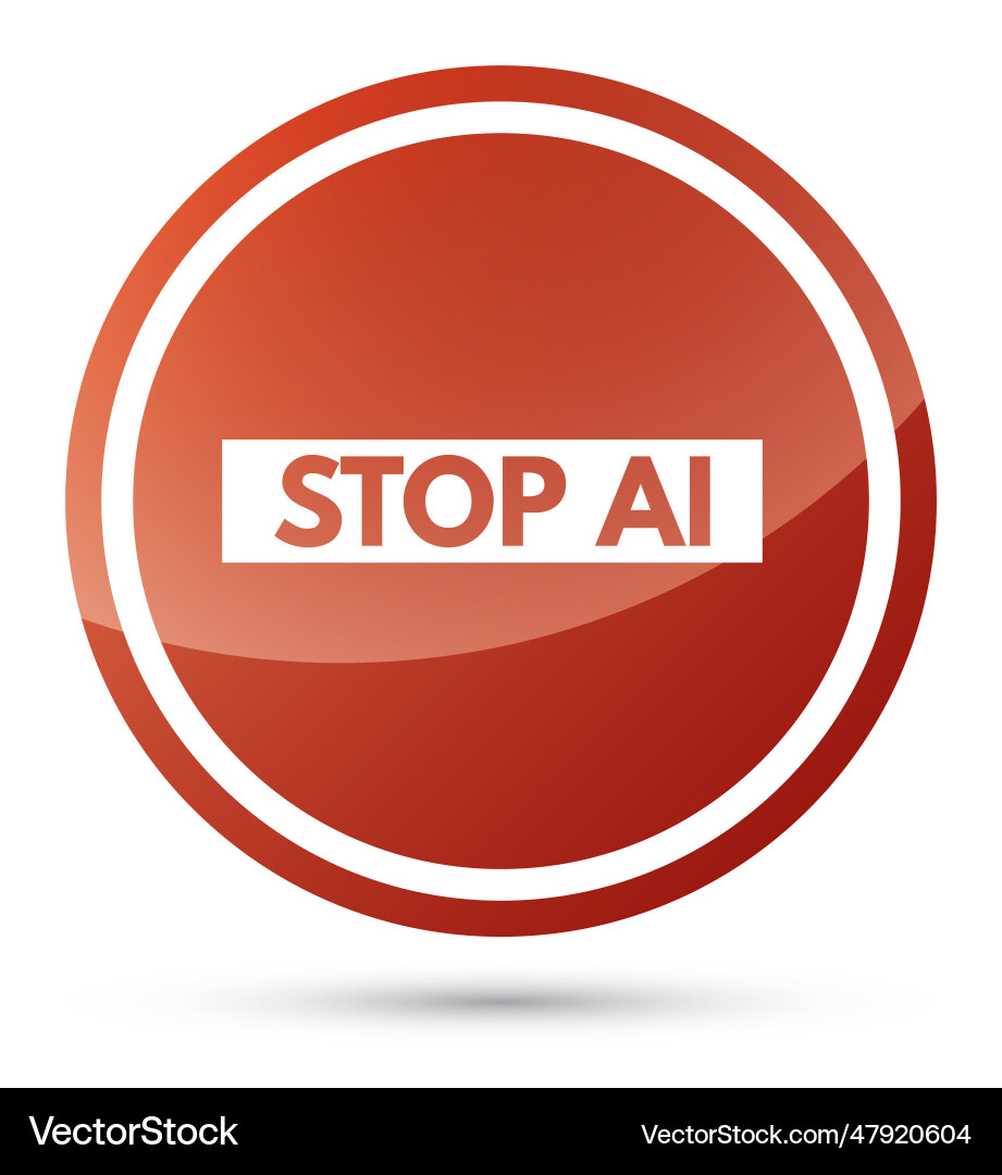No to artificial intelligence prohibition of ai Vector Image
