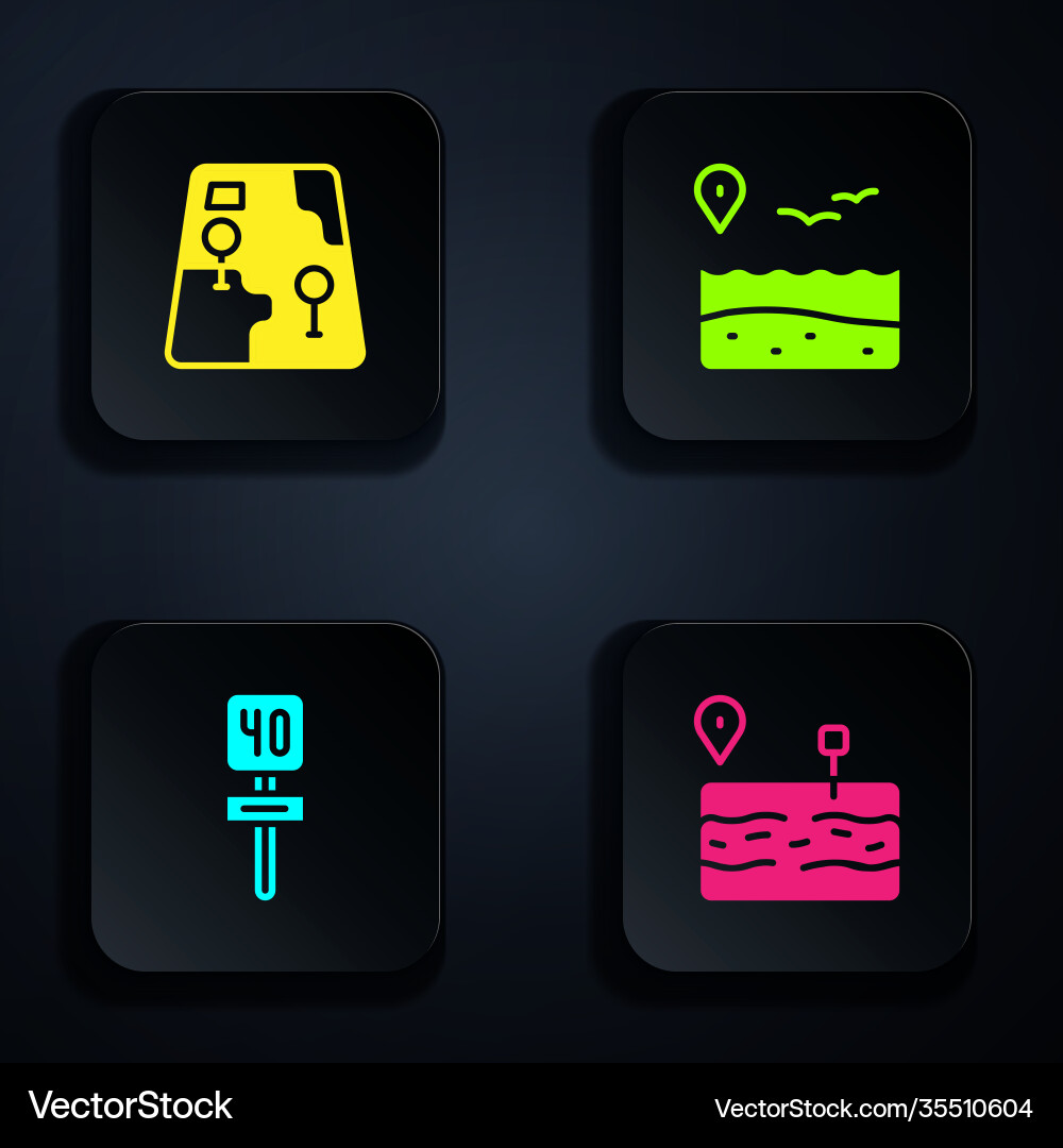 Set broken road city map navigation road traffic Vector Image