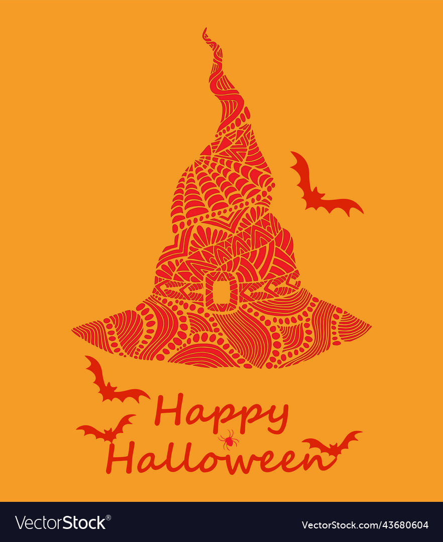 Witch hat for happy halloween Royalty Free Vector Image