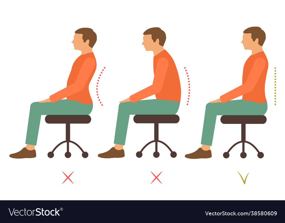 Correct back position Royalty Free Vector Image