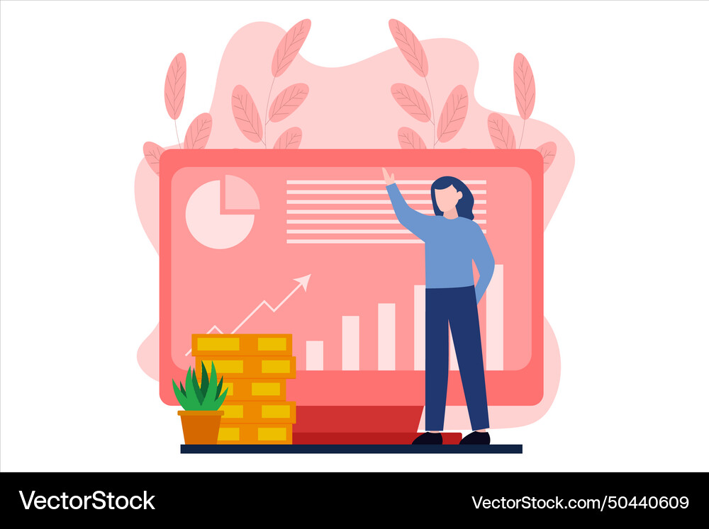 Finance flat design Royalty Free Vector Image - VectorStock