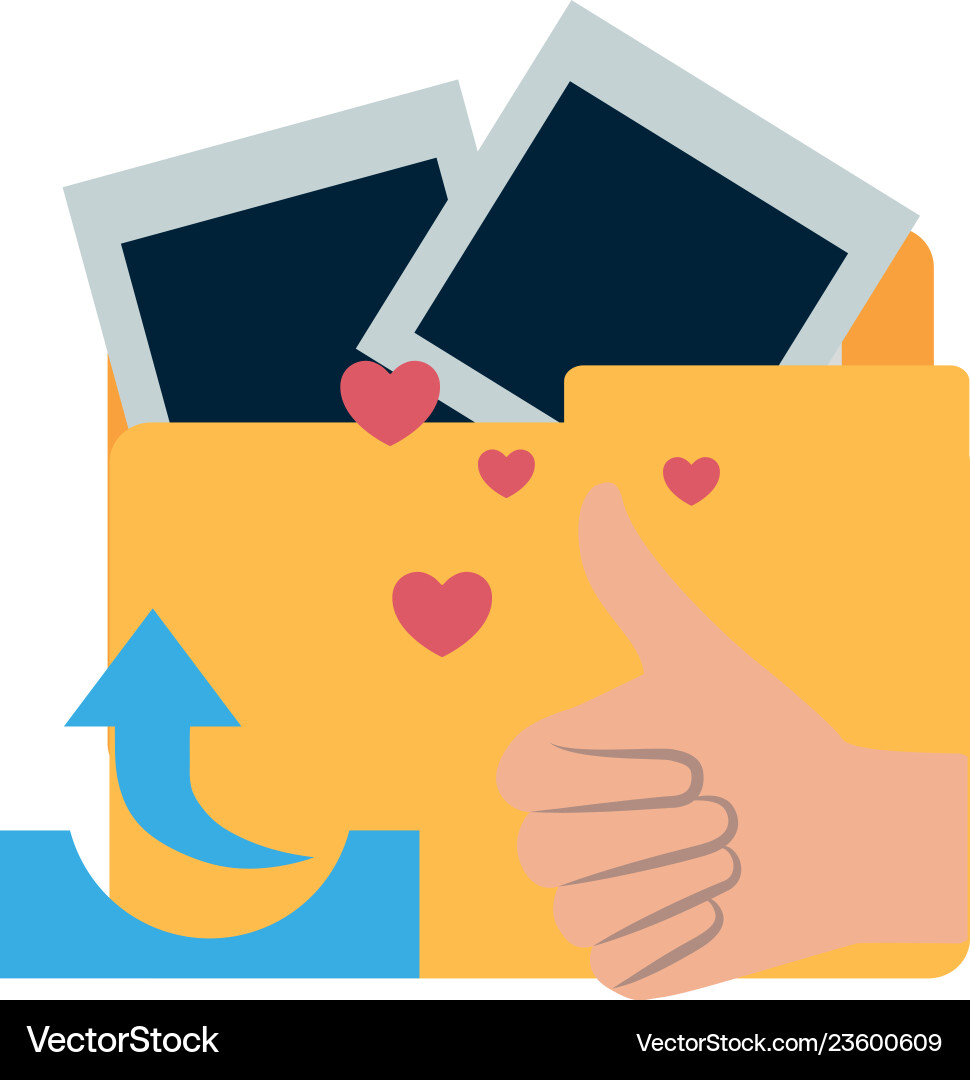 Folder with objects isolated icon Royalty Free Vector Image