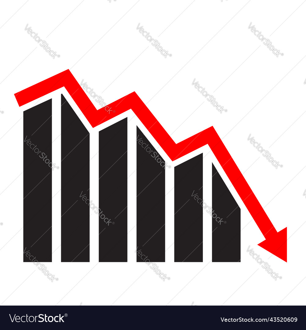 Graph Down Symbol Design Royalty Free Vector Image