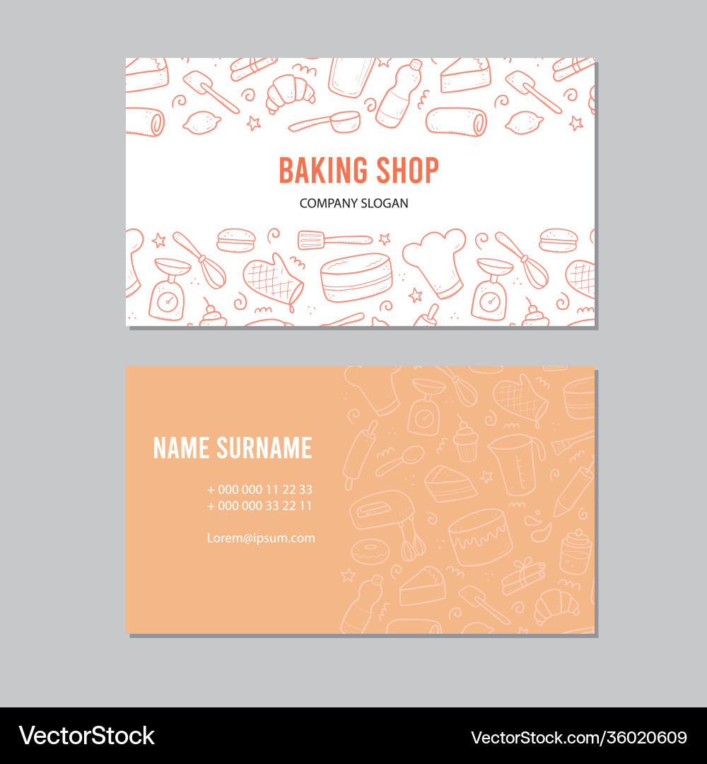 Hand drawn template with baking and cooking tools Vector Image