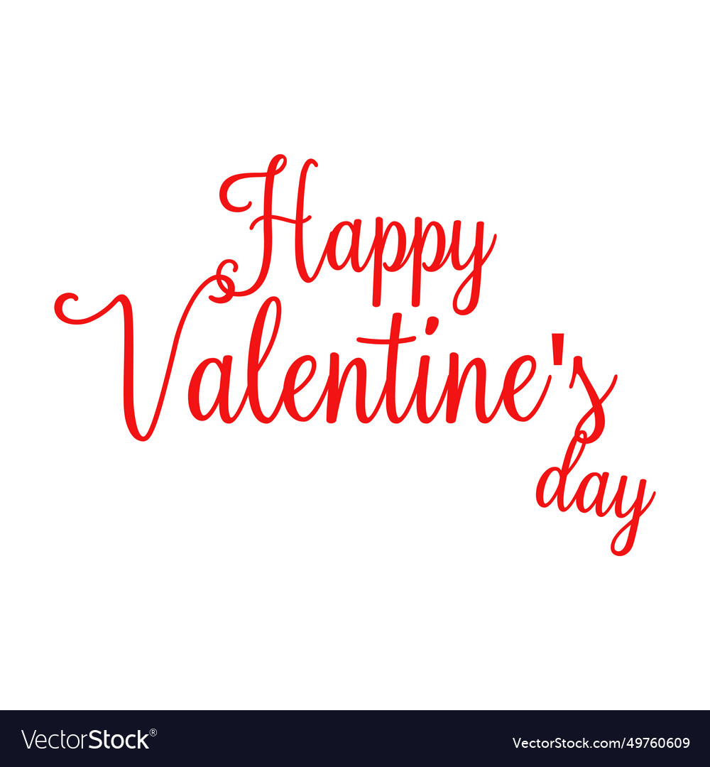 Happy valentines day text typography poster Vector Image