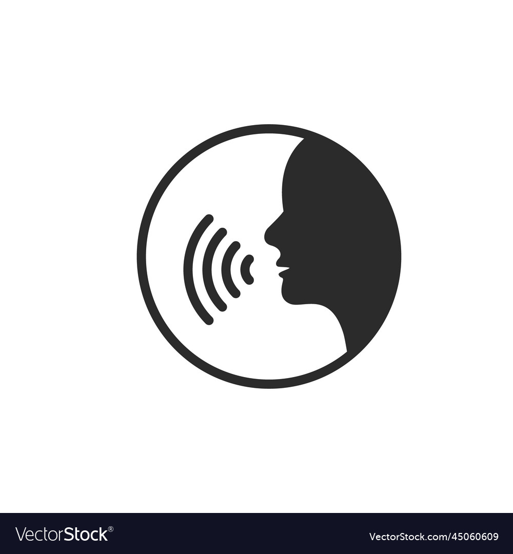 Speak Voice Icon Person Talk Speech Wave Vector Image