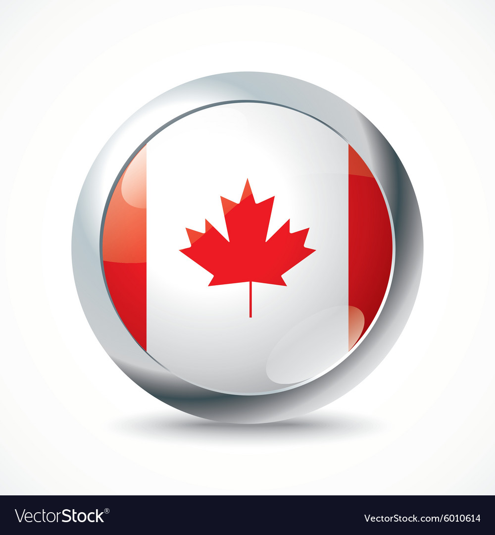 Canada flag button Royalty Free Vector Image - VectorStock