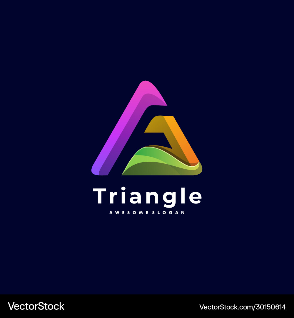 Logo Triangle Gradient Colorful Style Royalty Free Vector