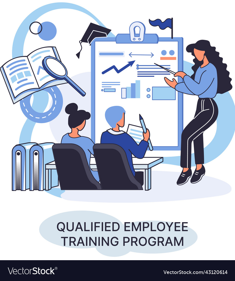 Qualified employee training program refresher Vector Image