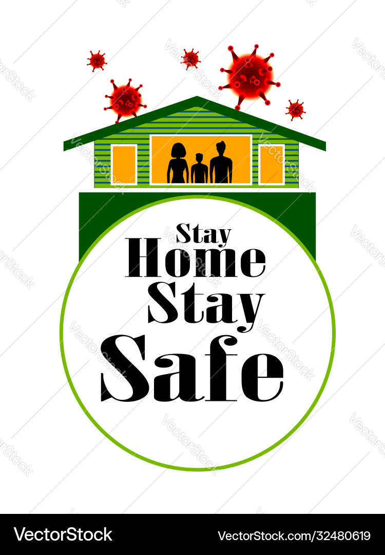 Basic rgbstay home stay safe - lettering Vector Image