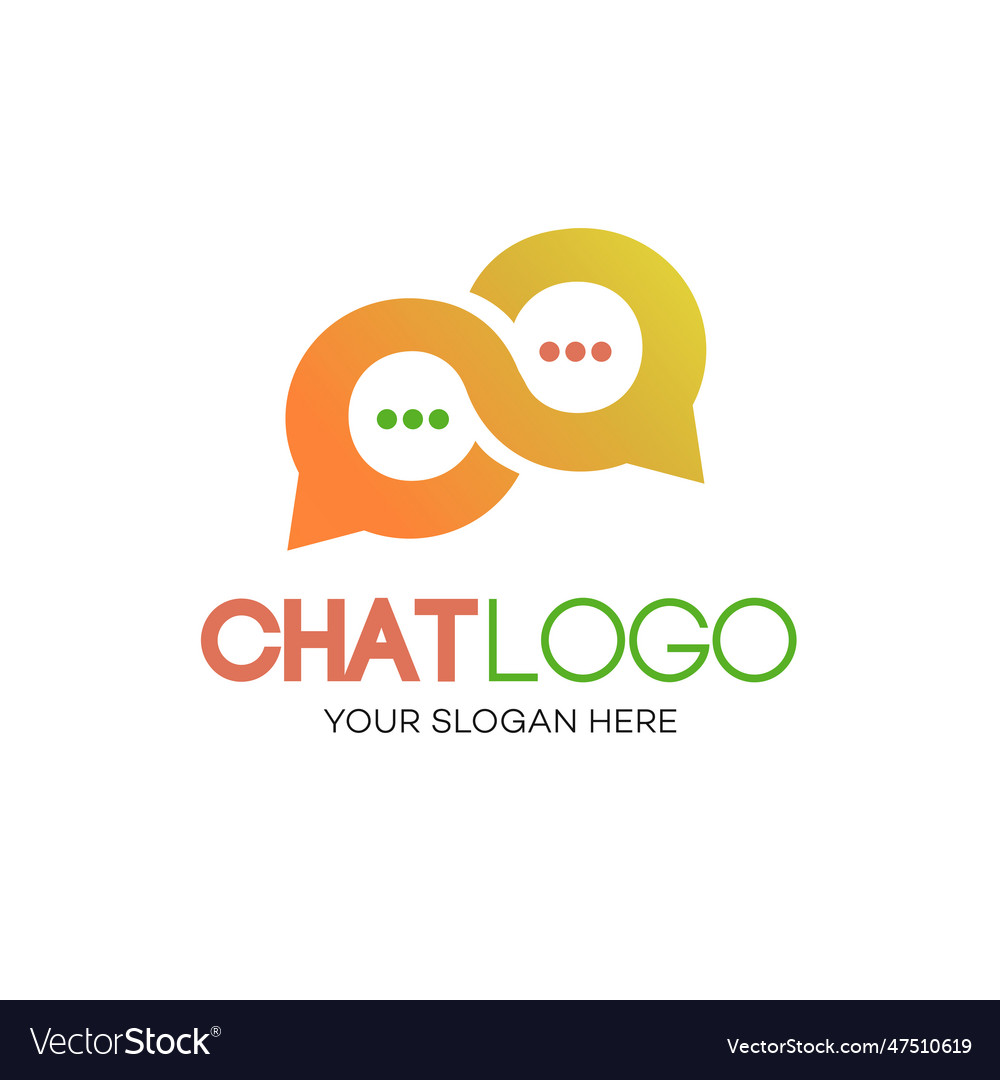 Chat logotype gradient style Royalty Free Vector Image