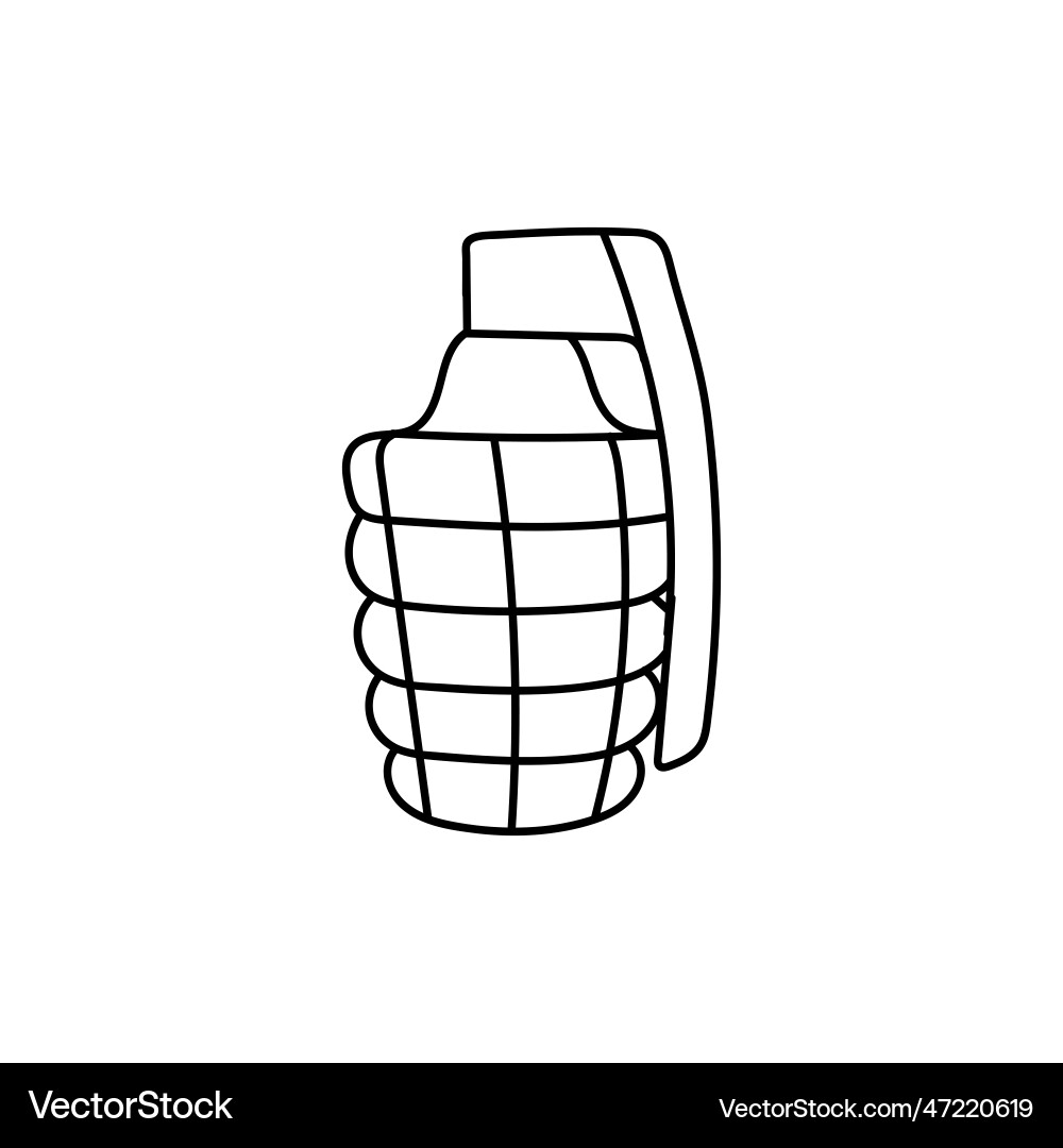Dangerous hand grenade line creative logo Vector Image